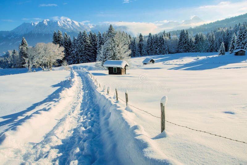 Winter in the Alps stock photo. Image of cold, path - 139058058