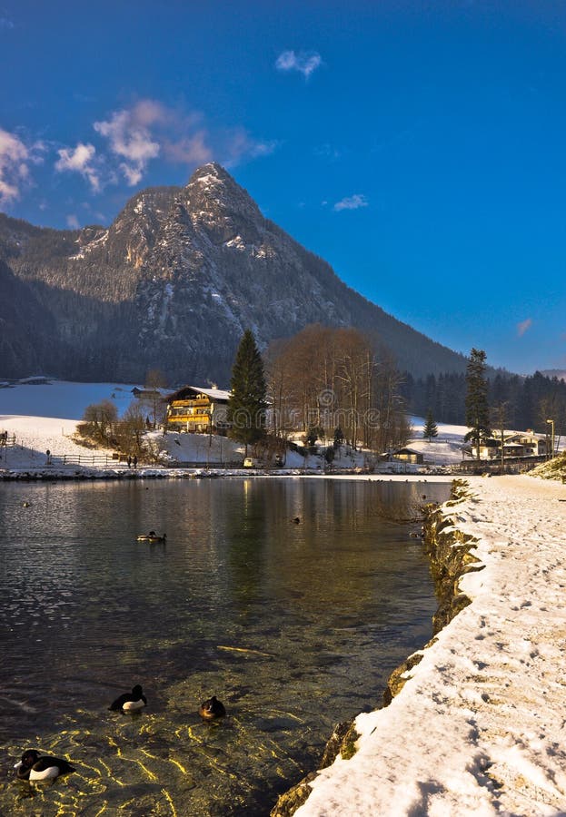 Winter alps at sunset stock photo. Image of lake, sunset - 26593404