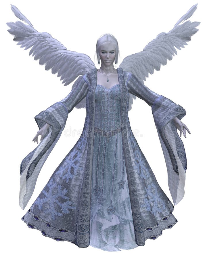Winter Angel 3d CG stock illustration. Illustration of myth - 36477434