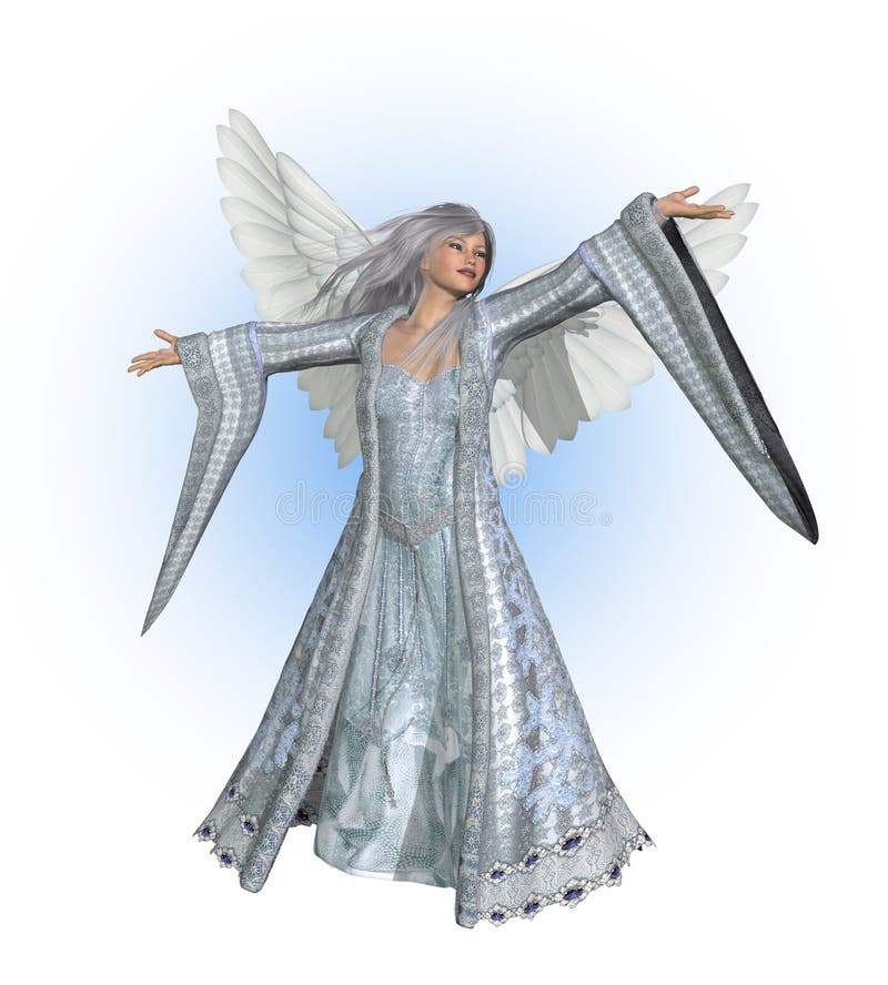 Winter Angel 3d CG stock illustration. Illustration of myth - 36477434