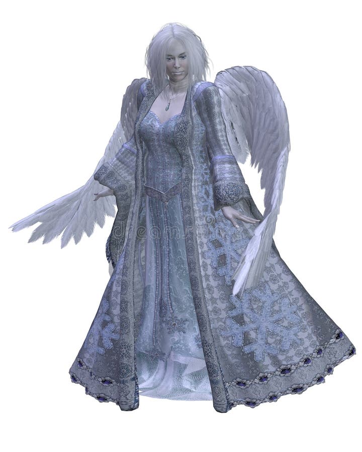 Winter Angel 3d CG stock illustration. Illustration of myth - 36477434