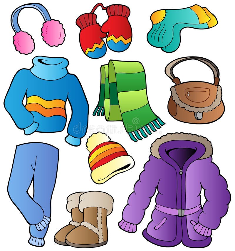 Winter Apparel Collection 1 Stock Vector - Illustration of handbag ...