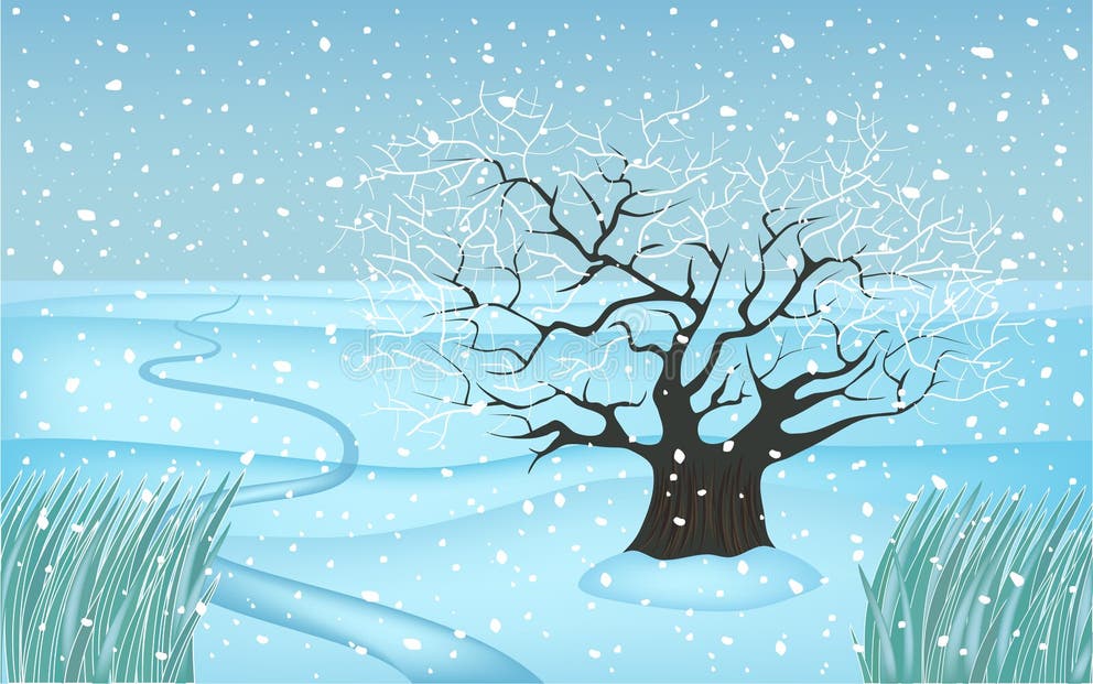 Winter apple tree stock illustration. Illustration of december - 13123007