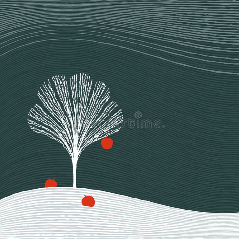 Winter Apple Tree Background Stock Illustrations – 1,210 Winter Apple ...