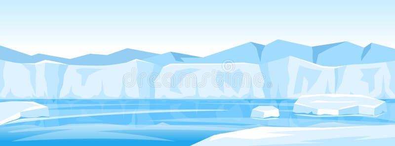 Winter Arctic Ice Landscape Stock Vector - Illustration of environment ...