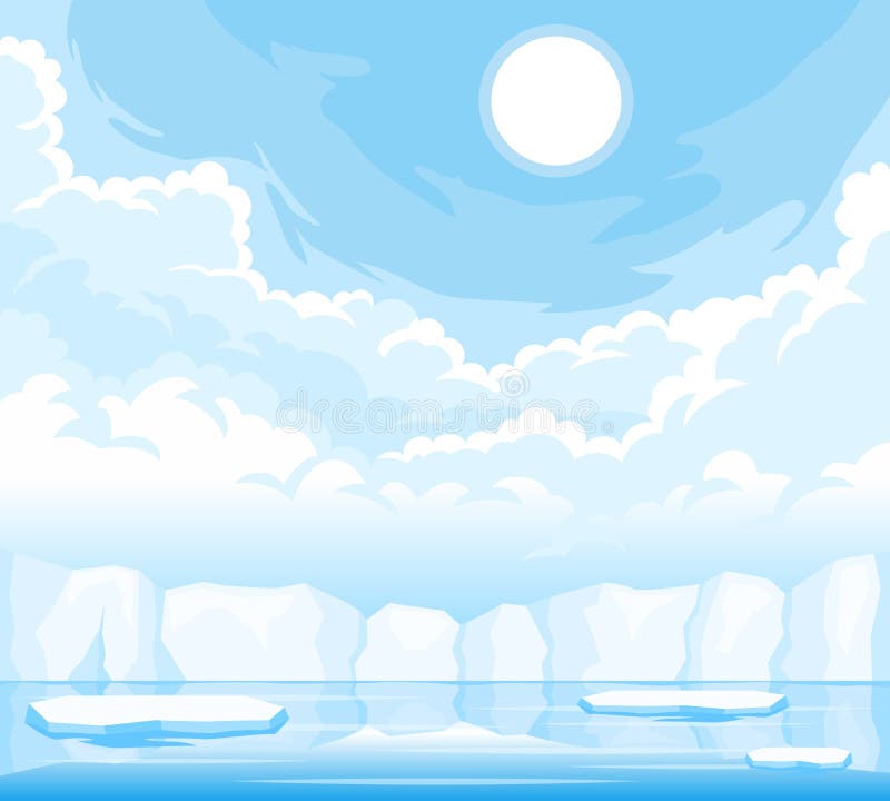 Winter Arctic Ice Landscape Stock Vector - Illustration of environment ...