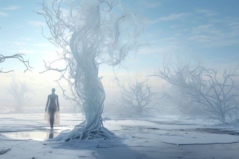 Winter Art Installations and Sculptures Stock Illustration ...