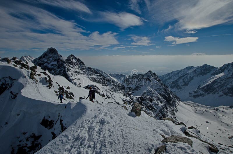 A Winter Ascent is in Mountains 2 Editorial Photo - Image of plateau ...