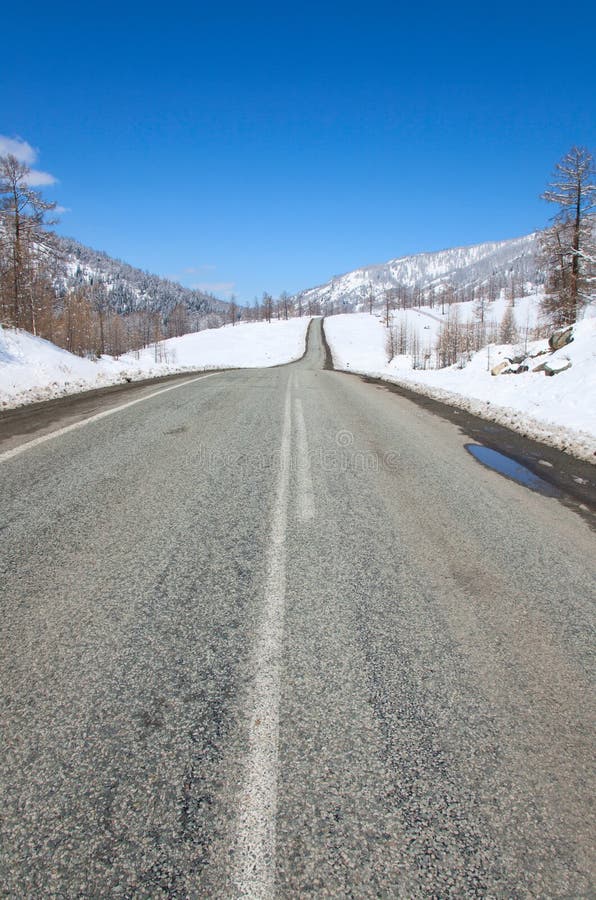 Winter asphalt road stock photo. Image of outdoors, country - 15291854