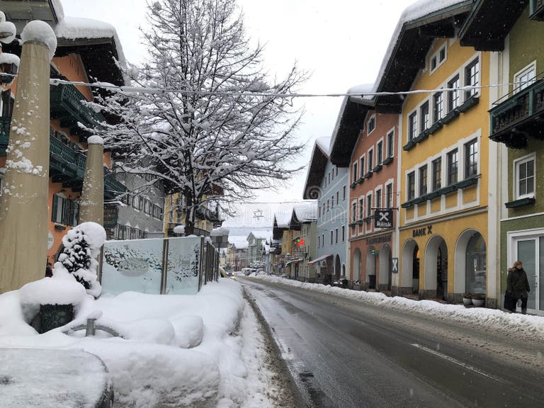 Winter in Austria, 2019 Snowfall in Golling Editorial Photo - Image of ...