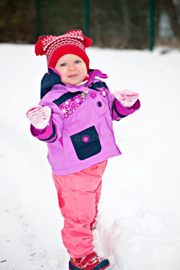 Winter baby portrait stock image. Image of cheerful, happiness - 28979145