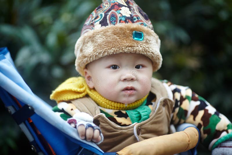 Winter Baby stock image. Image of stare, sweet, portrait - 48096747