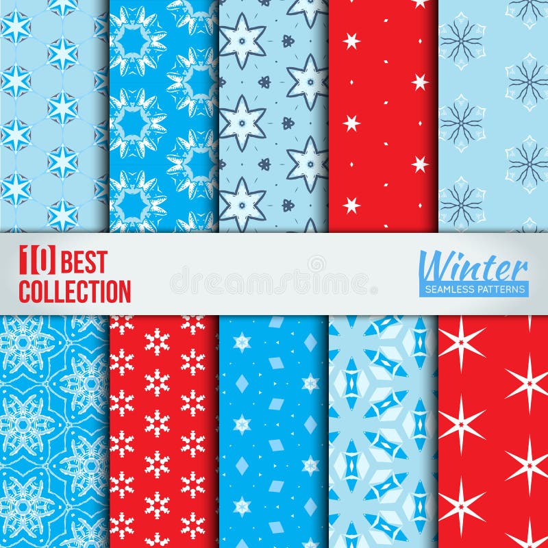 Winter Backdrops Collection. Stock Vector - Illustration of tilable ...