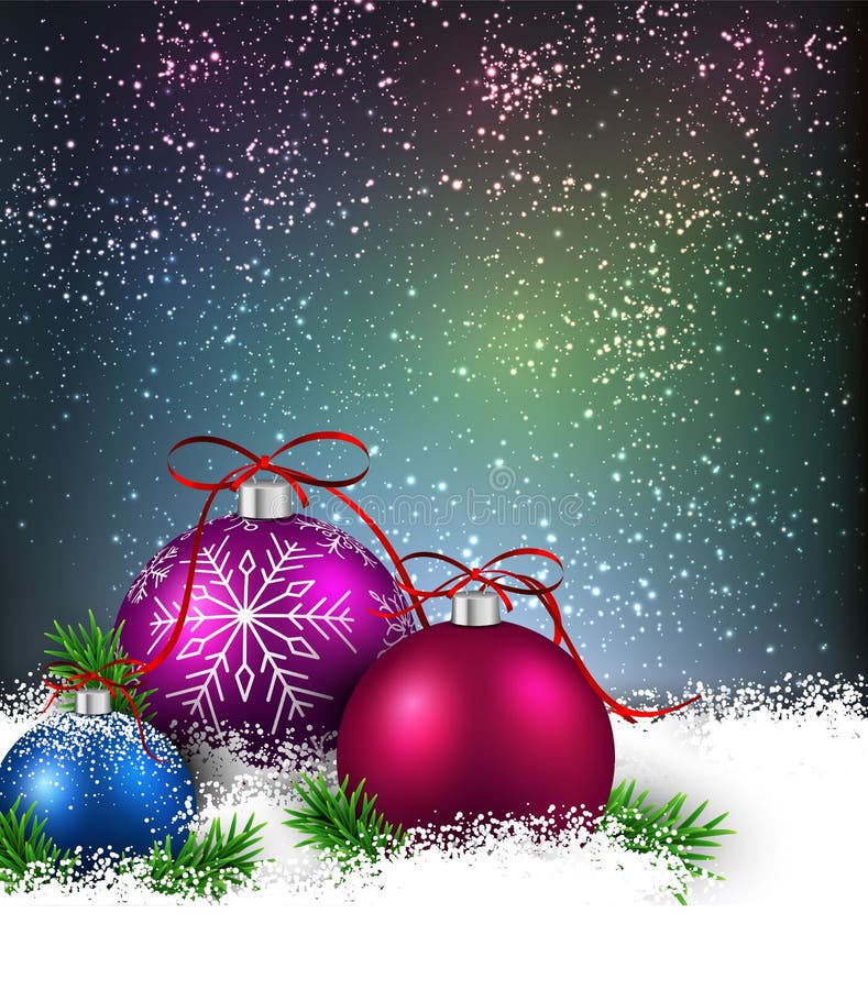 Winter Background with Christmas Balls. Stock Vector - Illustration of ...
