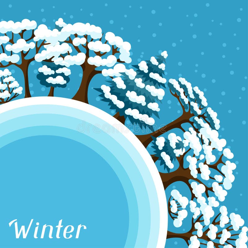 Winter Background Design with Abstract Stylized Stock Vector ...
