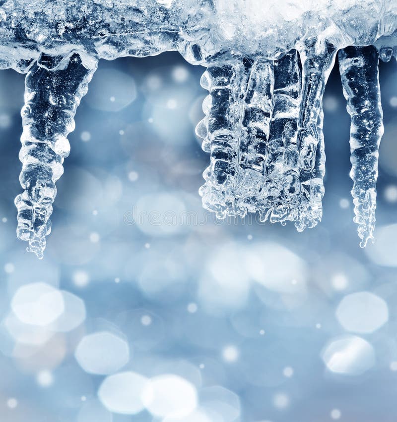 Winter Background with Icicles Stock Photo - Image of icicle, empty ...