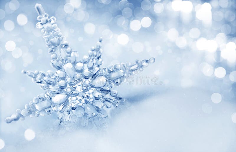 Silver Christmas Star on Snow Stock Image - Image of snow, card: 34515217