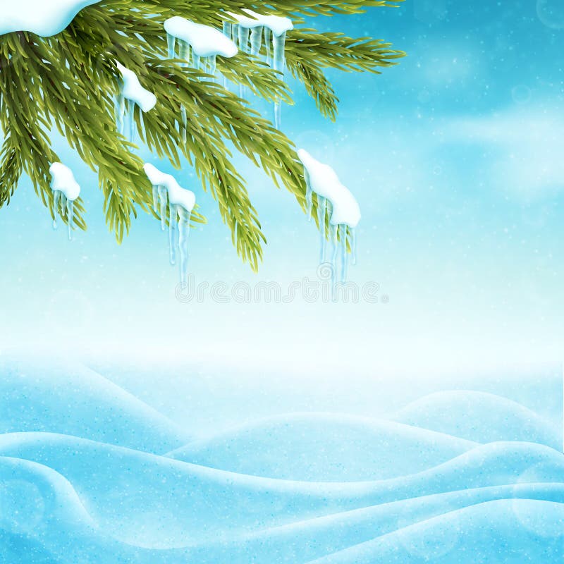 Realistic Winter Background Stock Vector - Illustration of forest ...