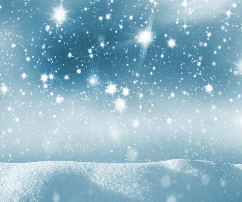 Winter Background with Starry Sky Stock Photo - Image of bright ...
