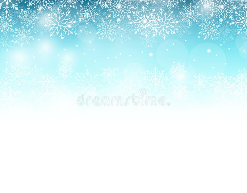 Winter Background with Various Cold Blue Snowflakes Stock Illustration ...