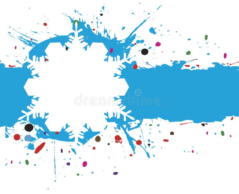 Winter Background.White Snowflake with Colorful Splash Stock Vector ...