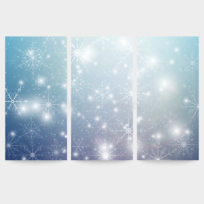 Winter Backgrounds Set with Snowflakes. Abstract Stock Vector ...