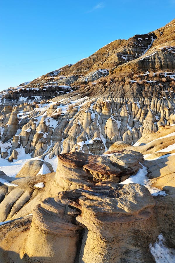 Badlands winter landscape stock photo. Image of blue, canyon - 8128022