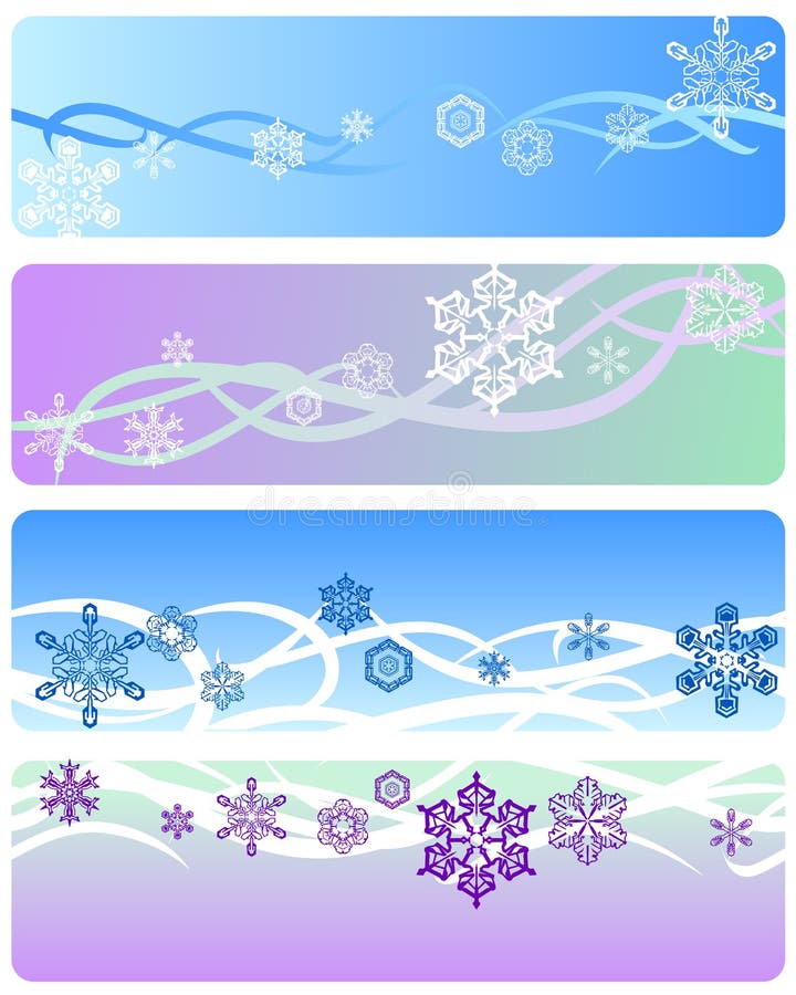 Winter banners stock vector. Illustration of snowflake - 6838310