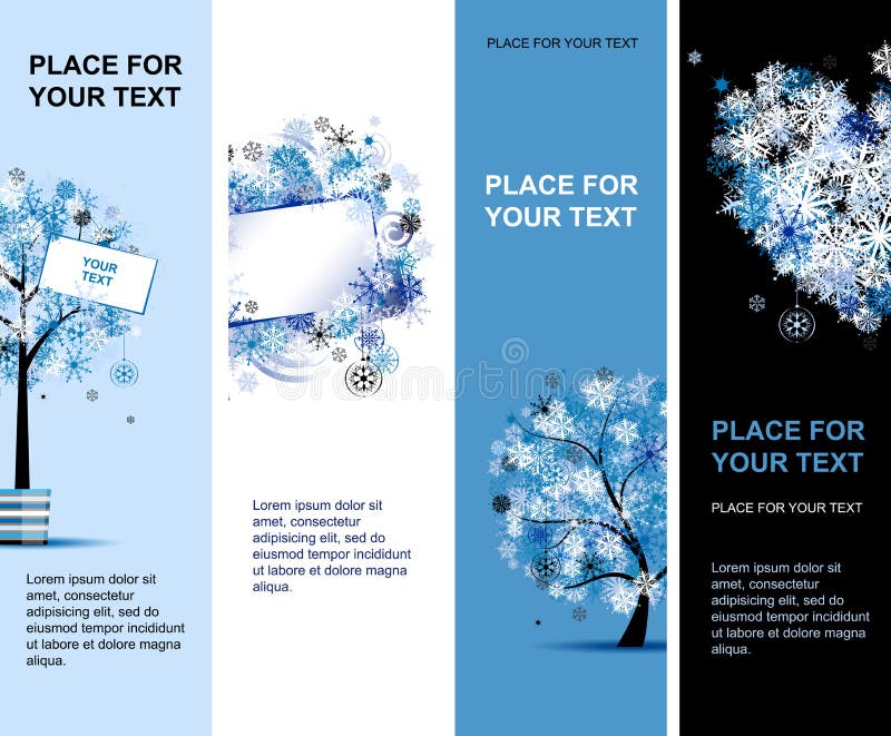 Winter Banners with Place for Your Text Stock Vector - Illustration of ...