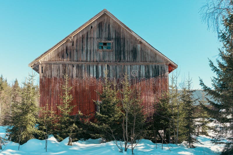 Winter Barn of Abandoned Farm. Stock Image - Image of steinberg ...
