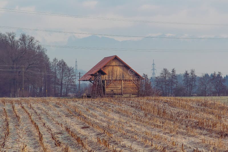 Winter barn. stock image. Image of background, agriculture - 55603917