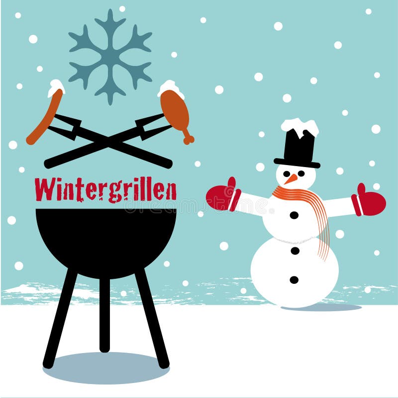 Winter bbq stock illustration. Illustration of charcoal - 35229009