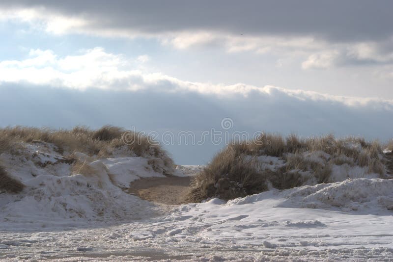 Winter beach stock photo. Image of clouds, grass, europe - 18623362