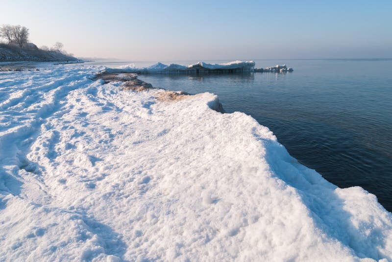 Winter beach of Baltic sea stock image. Image of sand - 26929563