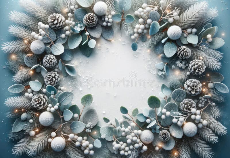 Winter Beautiful Frame Adorned with Pinecones,winter Berries ...