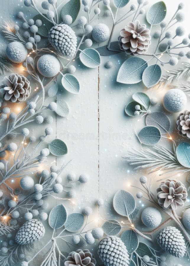 Winter Beautiful Frame Adorned with Pinecones,winter Berries ...