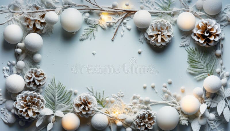 Winter Beautiful Frame Adorned with Pinecones,winter Berries ...