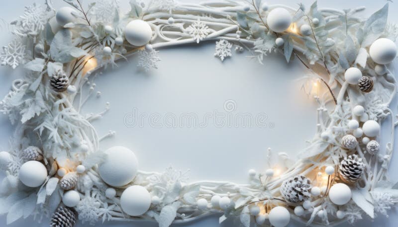 Winter Beautiful Frame Adorned with Pinecones,winter Berries ...