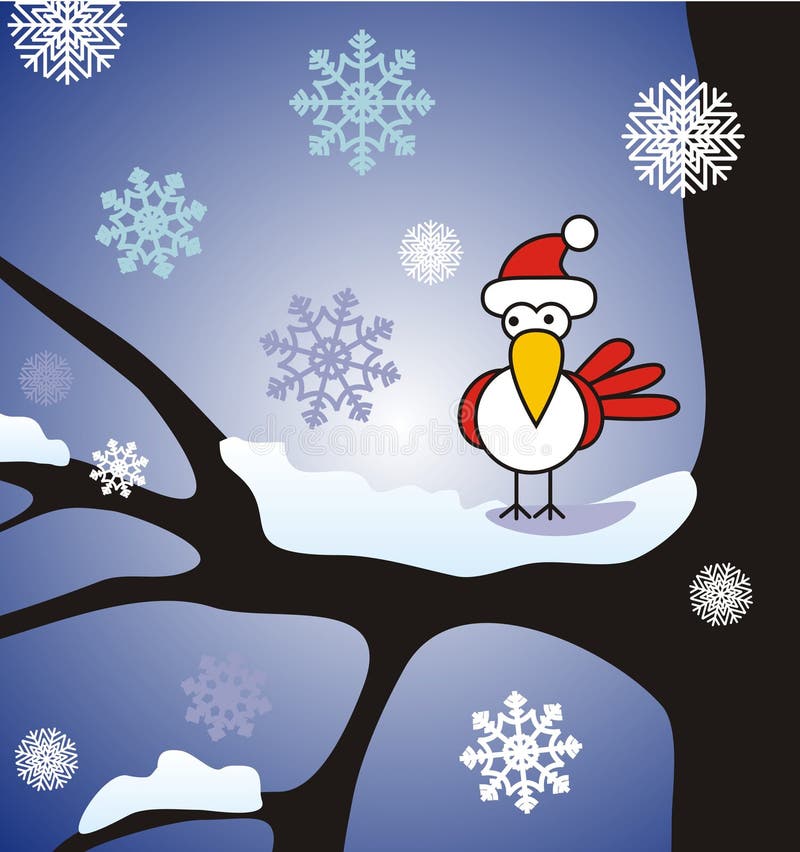 Winter Bird Clothing Cold Illustration Cartoon Character Stock ...