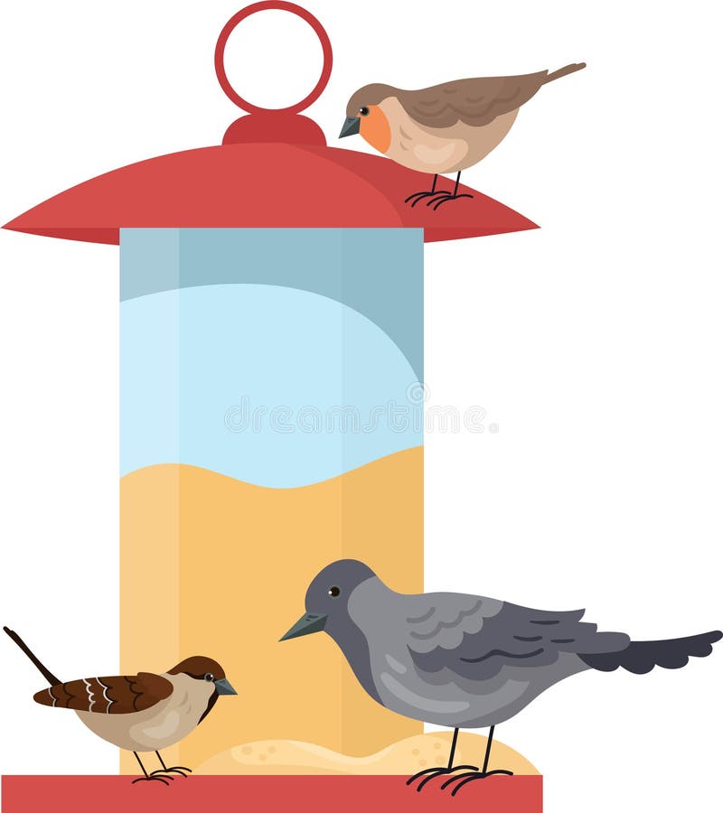 Winter Bird Feeder stock vector. Illustration of garden - 294000335