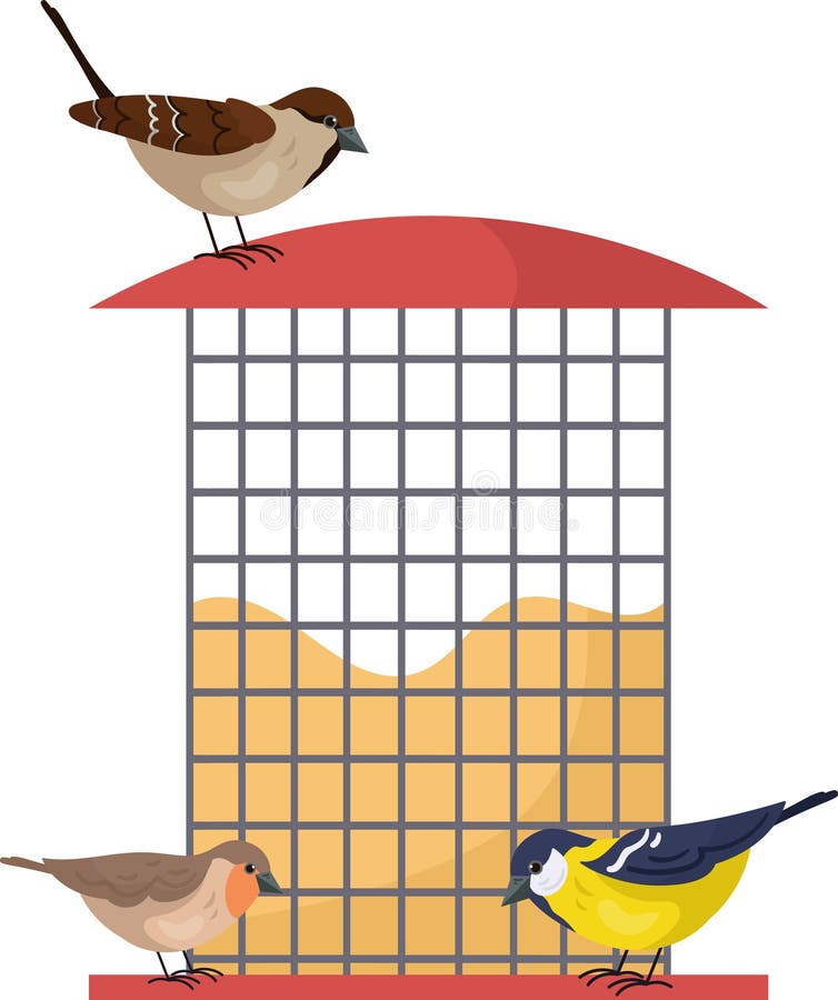 Winter Bird Feeder stock vector. Illustration of white - 294000504