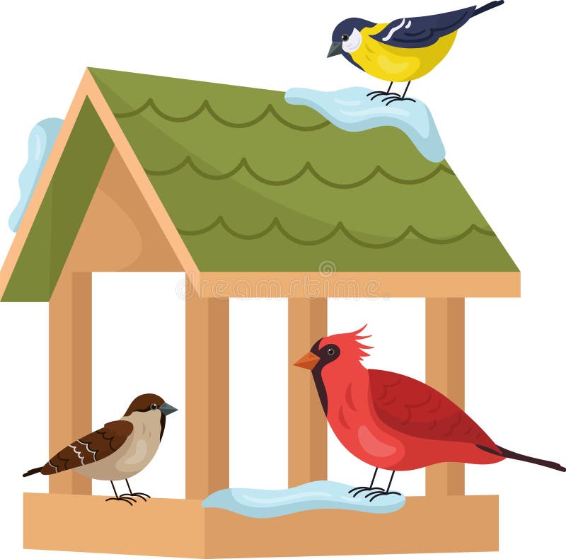 Winter Bird Feeder stock vector. Illustration of feeder - 294000535