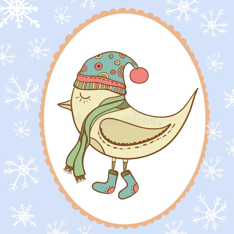 Winter Bird in Openwork Frame Snowflake. Bird in Stock Vector ...