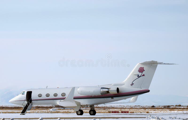 Winter bizjet stock image. Image of airplane, cold, winter - 4813965
