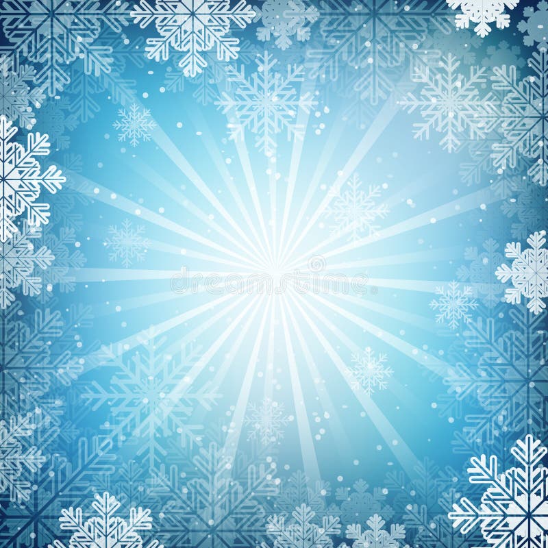 Winter Blue Background, Snow, Snowflake and Shiny Effect. Stock Vector ...