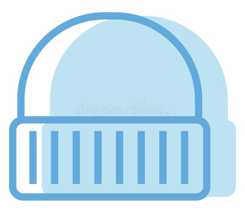 Winter blue hat, icon stock vector. Illustration of warm - 259786126