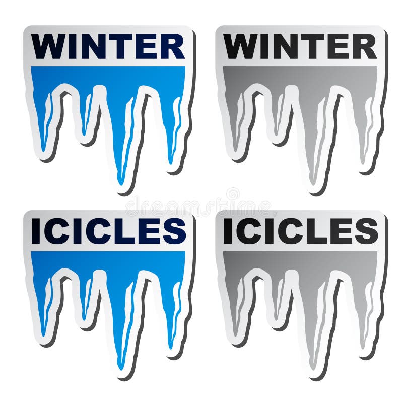 Winter Blue Icicle Stickers Stock Vector - Illustration of icicle ...