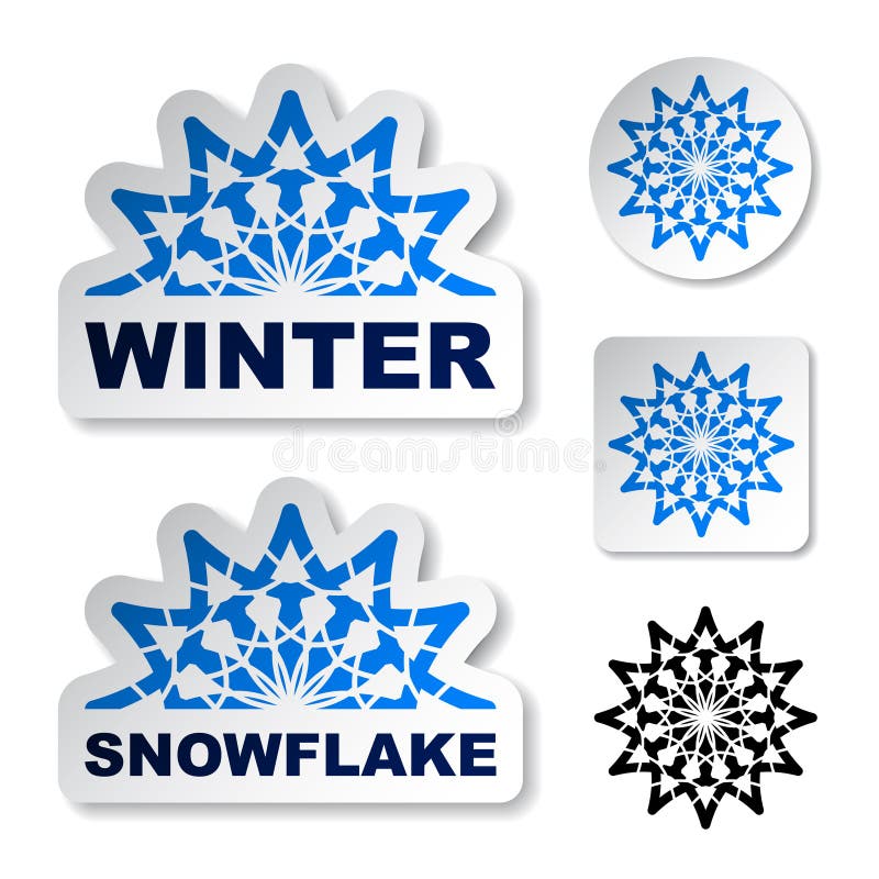 Winter Blue Mountain Stickers Stock Vector - Illustration of cold ...
