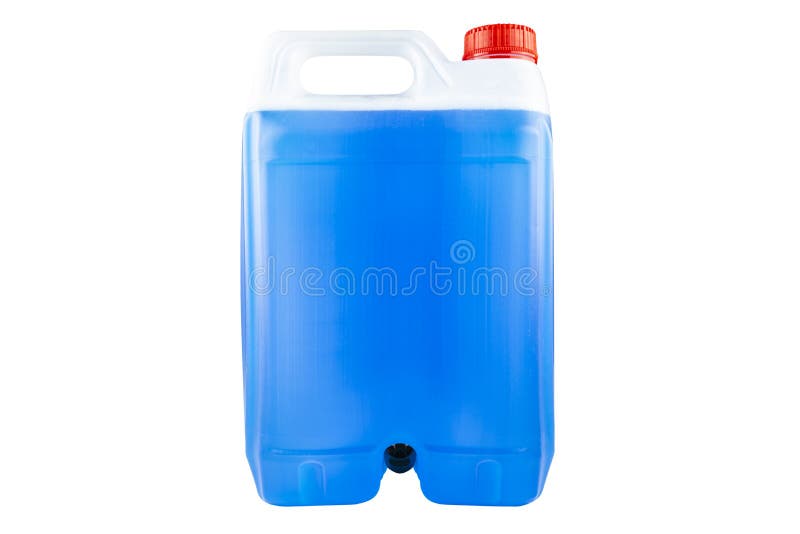 Winter Blue Windshield Washer Fluid in a Five Liter Bottle, Closed with ...