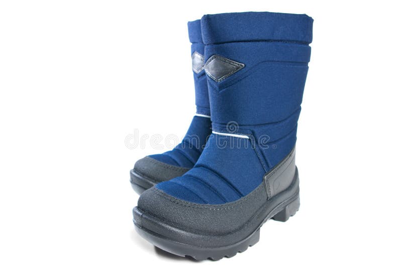 Blue Snow Boots stock image. Image of rubber, black, winter - 3760155